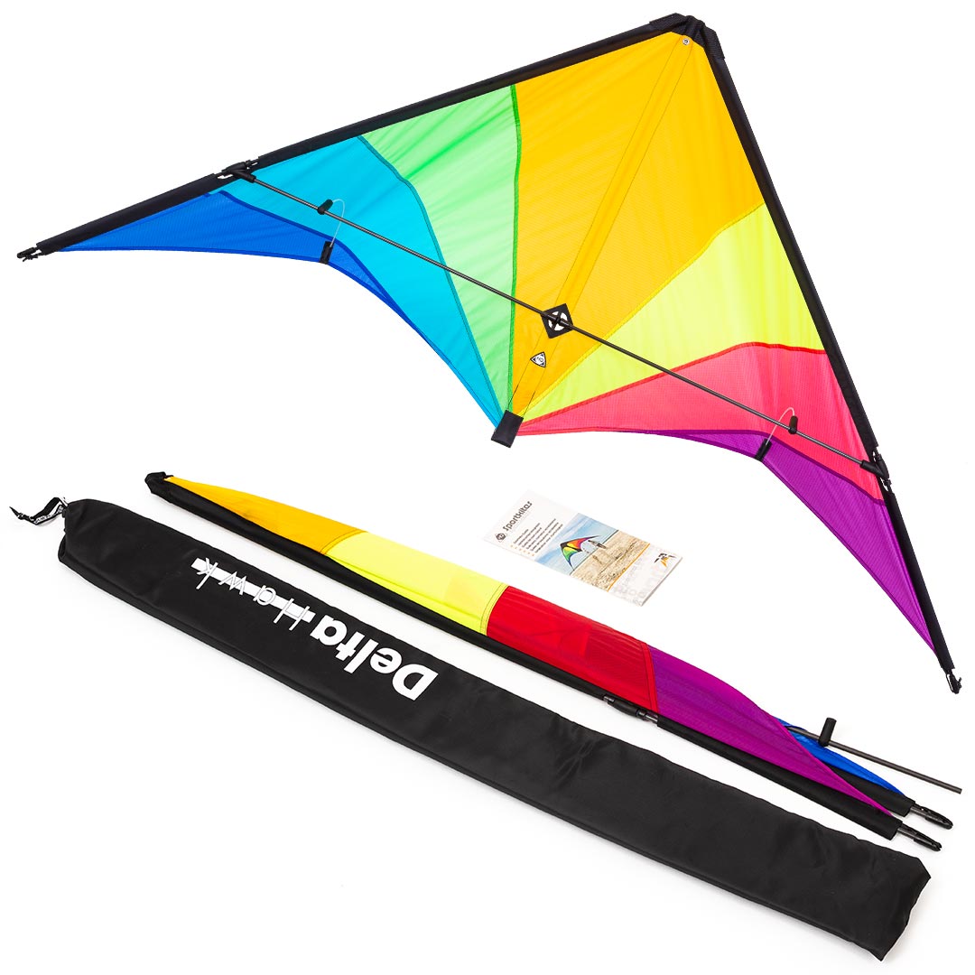 57" Delta Hawk - Neon Rainbow – Pro Kites USA