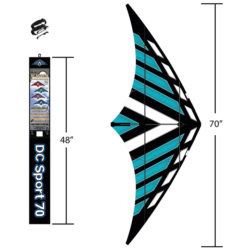 70" DC Sport Dual Control Stunt Kite - Teal – Pro Kites USA