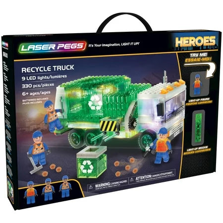 Laser Pegs Building Blocks Playset, Heroes Collection: Recycle Truck ...