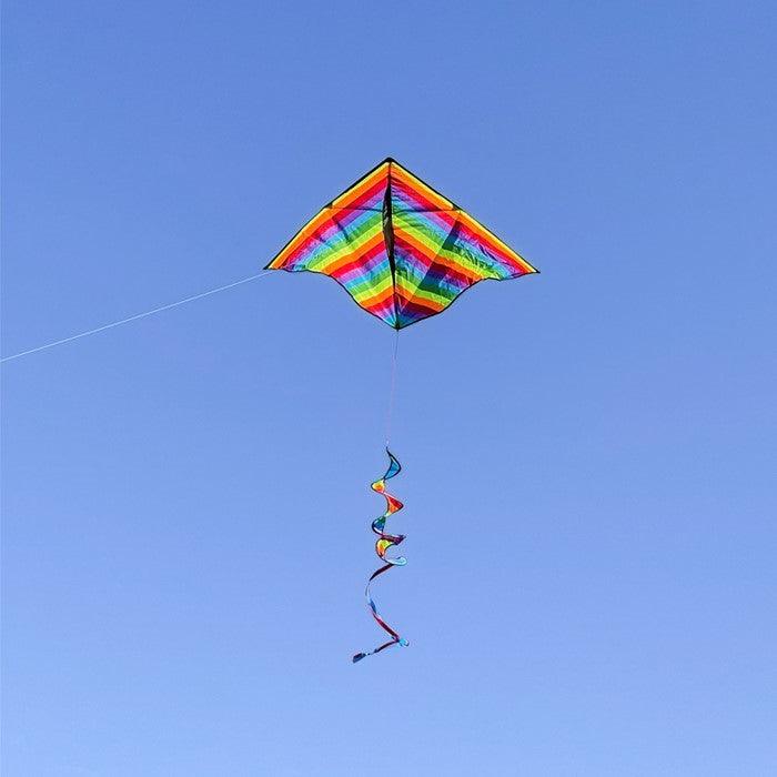 72" Delta With Spinning Tail - Rainbow Stripe – Pro Kites USA